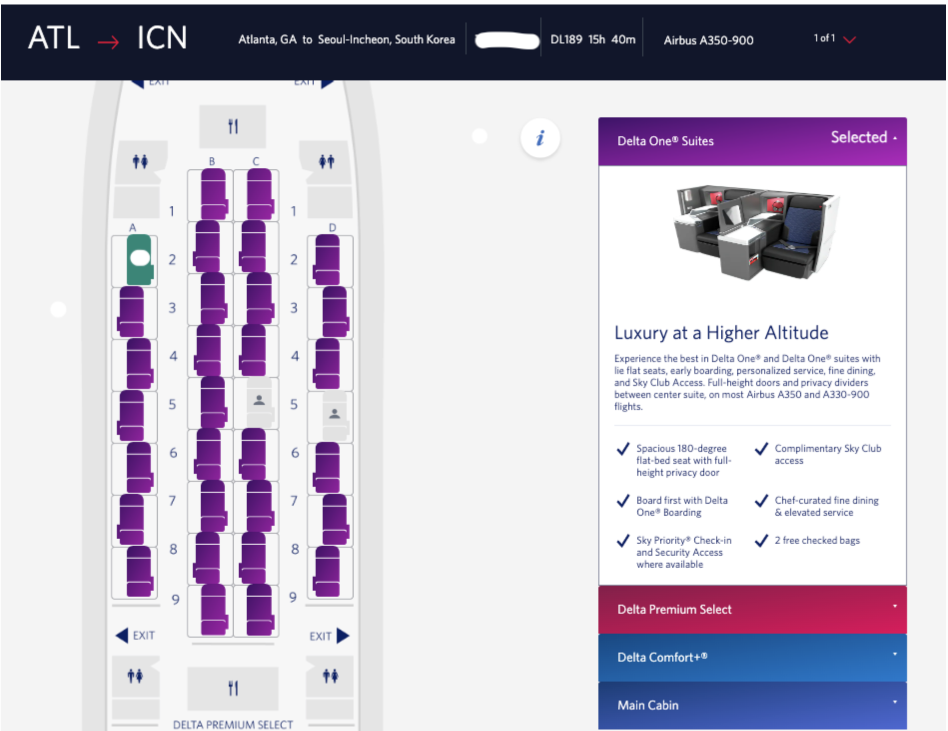 DeltaOne Suite ATL-ICN(DL189) A350-900 Review - Fly with Moxie Travel Blog