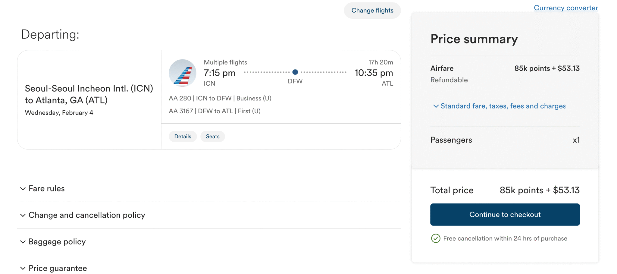 American Airlines ICN-DFW (AA280) B777-200 Business Class Review - Fly ...